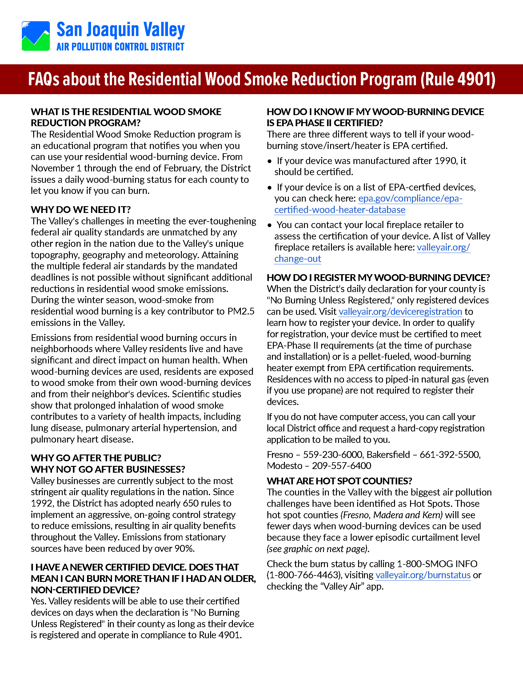 Frequently Asked Questions | Valley Air District